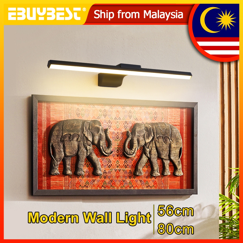 EBUYBEST LED Indoor Wall Light 56cm 80cm Modern Wall Lamp Black White ...