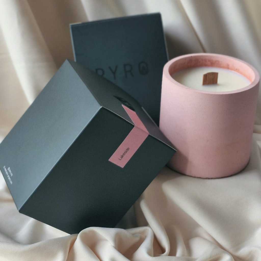 'Lakeside' | 230G | Handcrafted Concrete Vessel Scented Candle | Palm ...