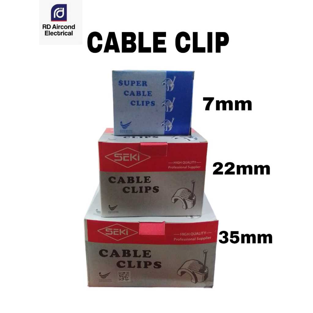 RD AIRCOND - PVC CABLE CLIP 7MM (WHITE) 22MM (WHITE) 35MM (BLACK ...