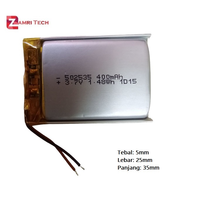 502535 3.7V 400/450mAh Lithium Polymer Rechargeable Battery For GPS Bluetooth speaker Camera ...