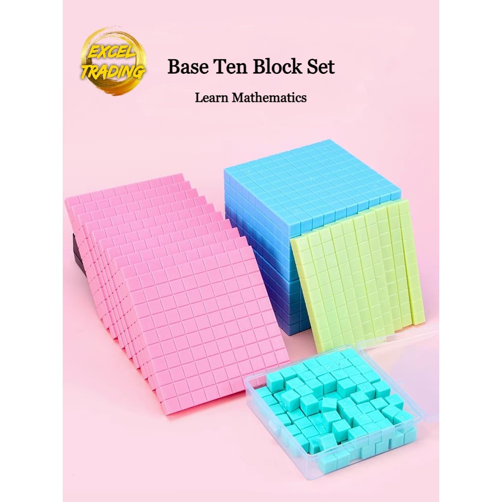 122pcs Base Ten Block Set Math Counting Cube Educational Learning ...