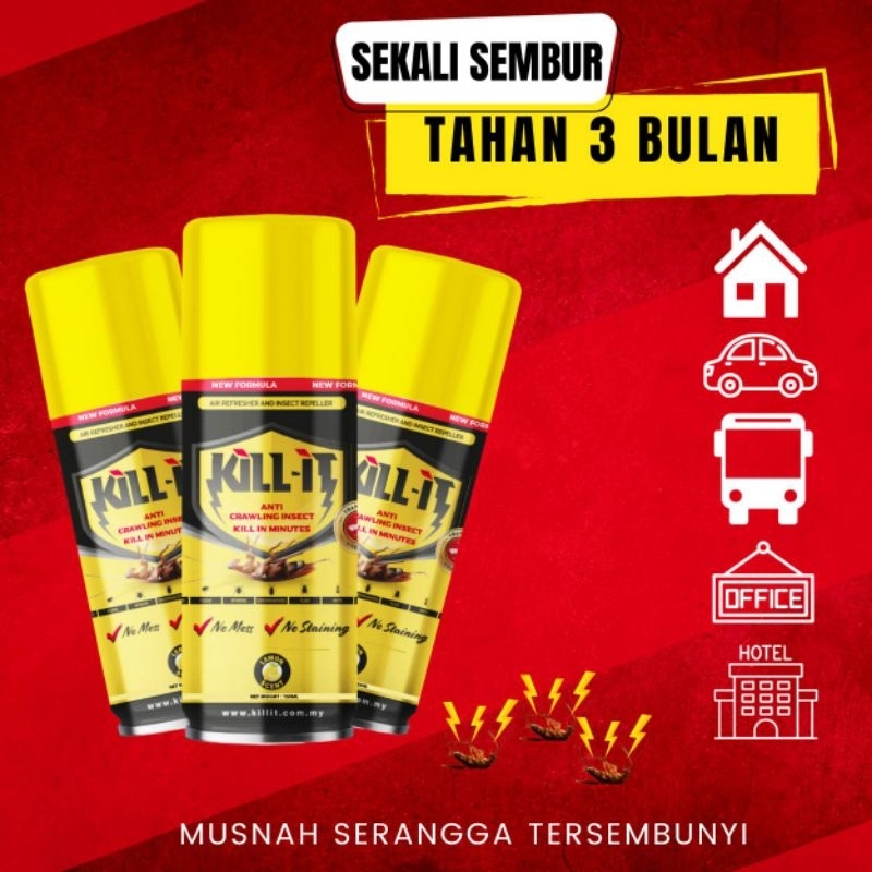 spray kill it pembunuh serangga dalam kereta dan rumah | Shopee Malaysia