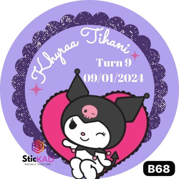 Goodies Birthday Packaging Party Sticker Hello Kitty and Friends Kuromi ...