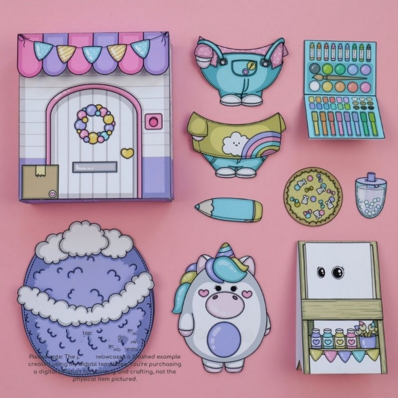 Paper Doll Unicorn House/Mainan/Education/Busy Book/Quietbook/Mainan ...
