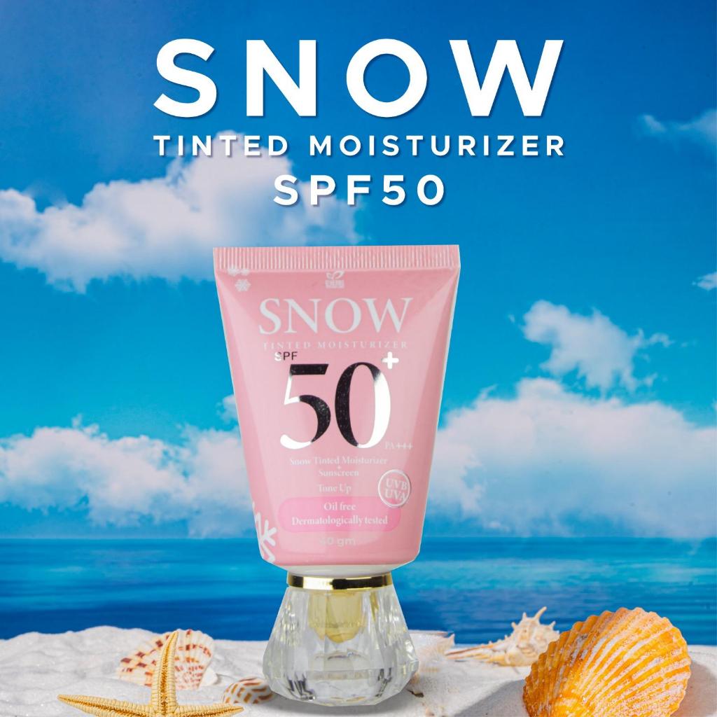 DHERBS Snow Tinted Moisturizer SPF 50 Facial Sun UV Protection ...