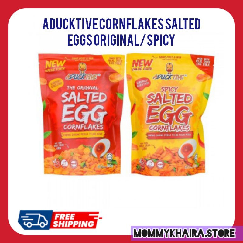 Aducktive Cornflakes Salted Egg Original/Spicy 100g Value Pack(Jangan ...