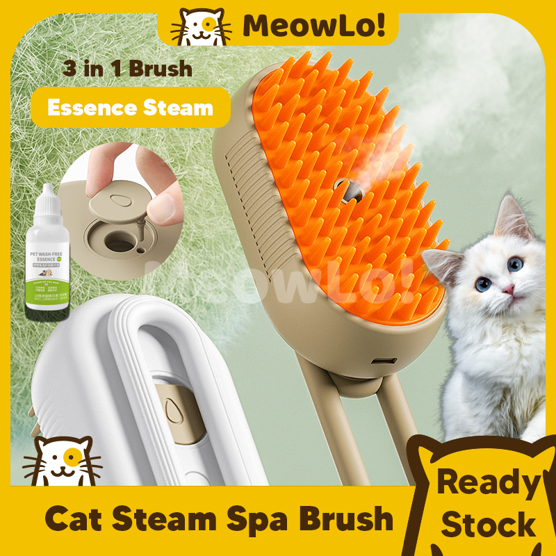 MEOWLO 3IN1 CAT STEAMY CAT BRUSH ELECTRIC ANTI-SPLASHING CAT BRUSH with ...