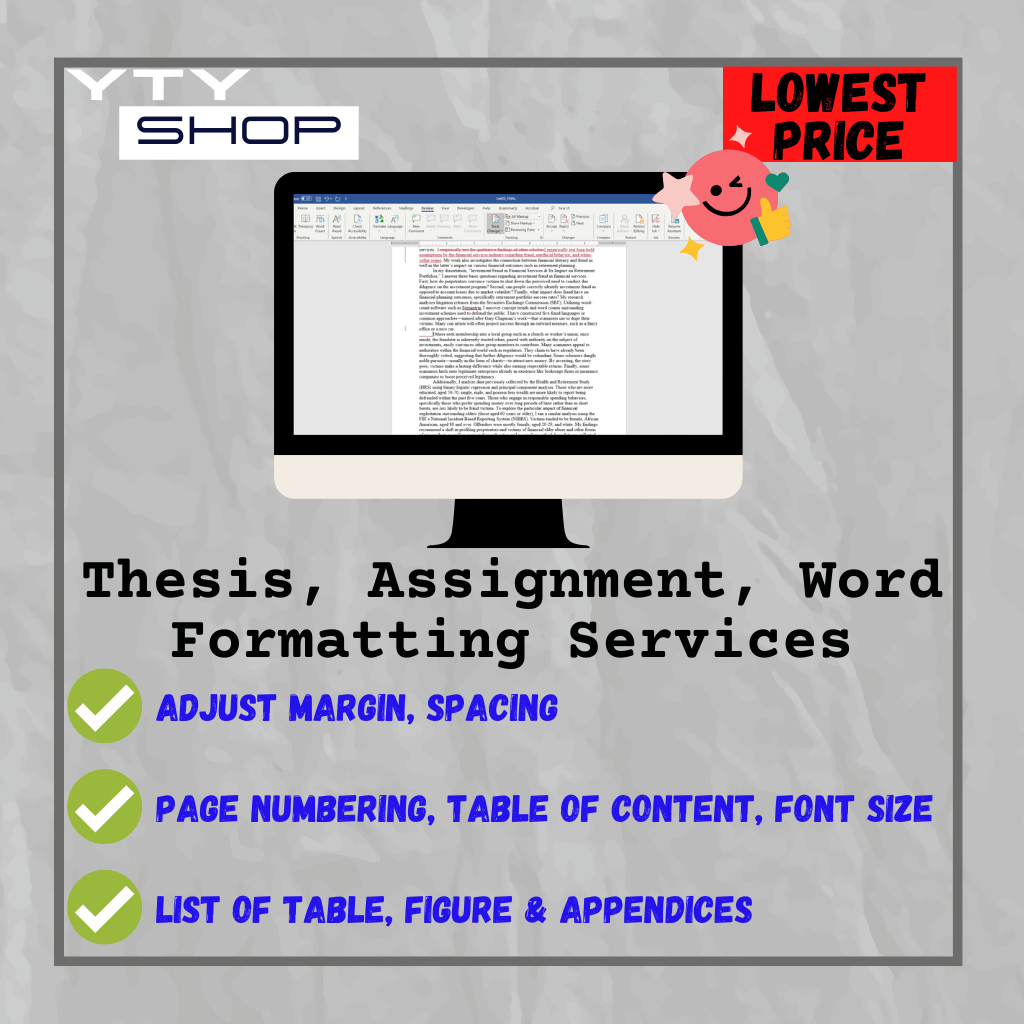 Thesis Journal Formatting Service [assignment Formatting Thesis Formatting] Shopee Malaysia