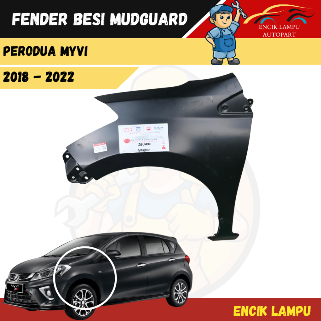 Front Fender Besi Mudguard Original Perodua Myvi 2018 - 2022 100% New ...
