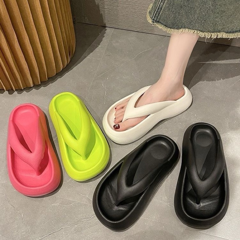 SOFT🔥Thick Slipper Flipper Soft Rubber Selipar Sandals Perempuan Comfy ...
