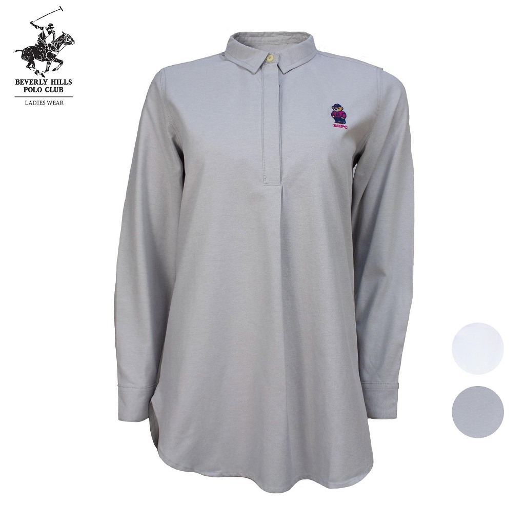 BHPC Women Polo Long Sleeve Woven Shirt Bear Collection | Shopee Malaysia