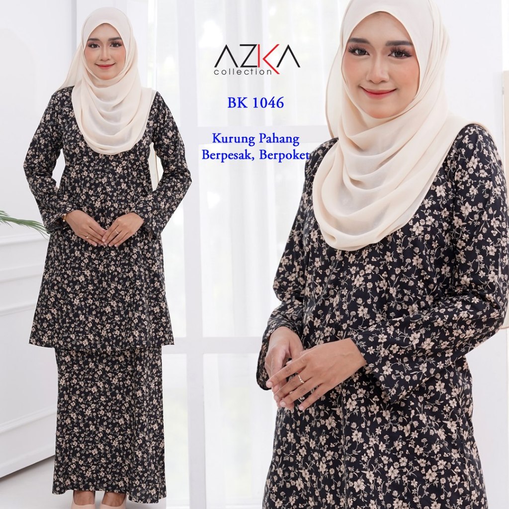 (1) Kurung Pahang Berpesak Berpoket Material English Cotton by AZKA ...