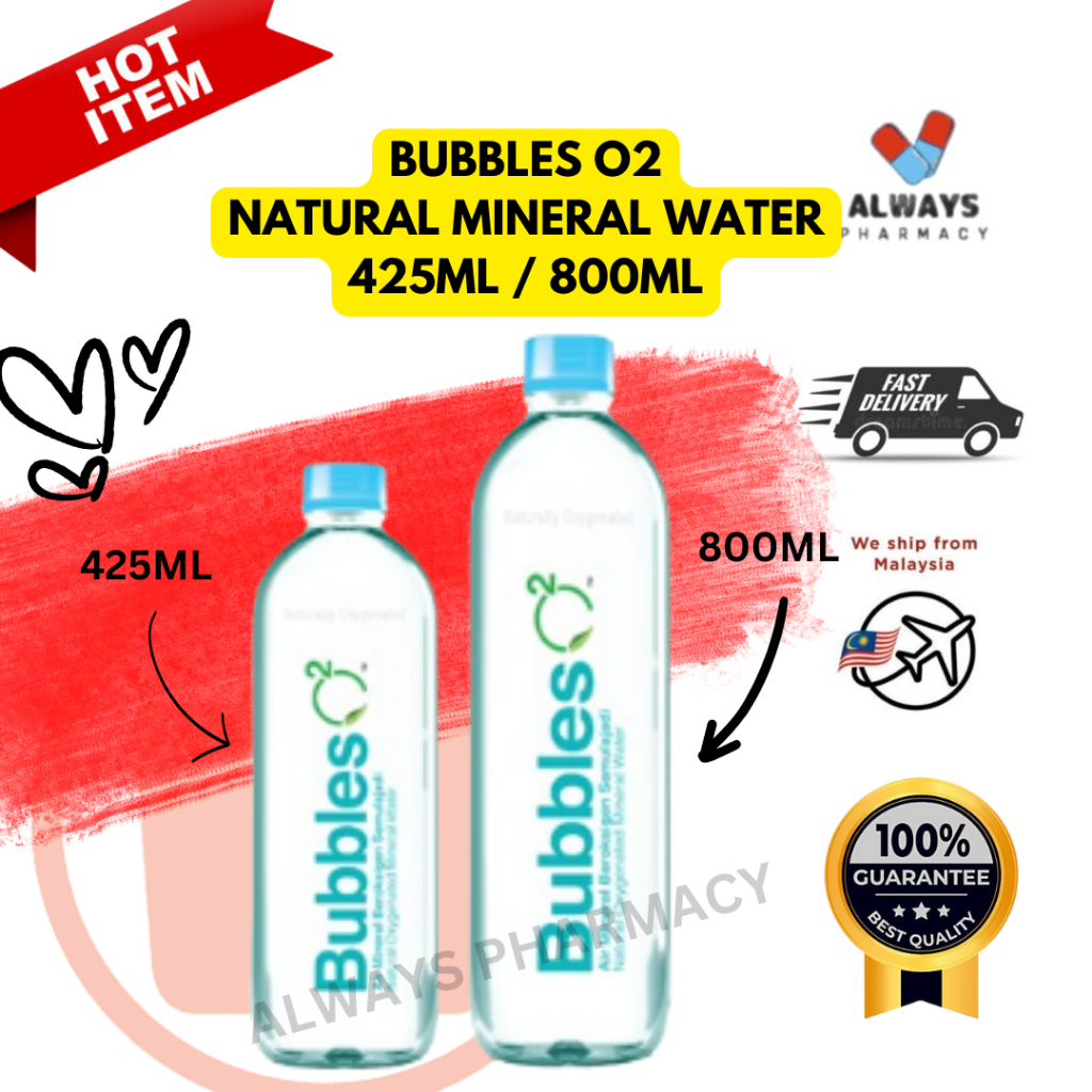 BUBBLES O2 NATURAL MINERAL WATER 425ML / 800ML | Shopee Malaysia