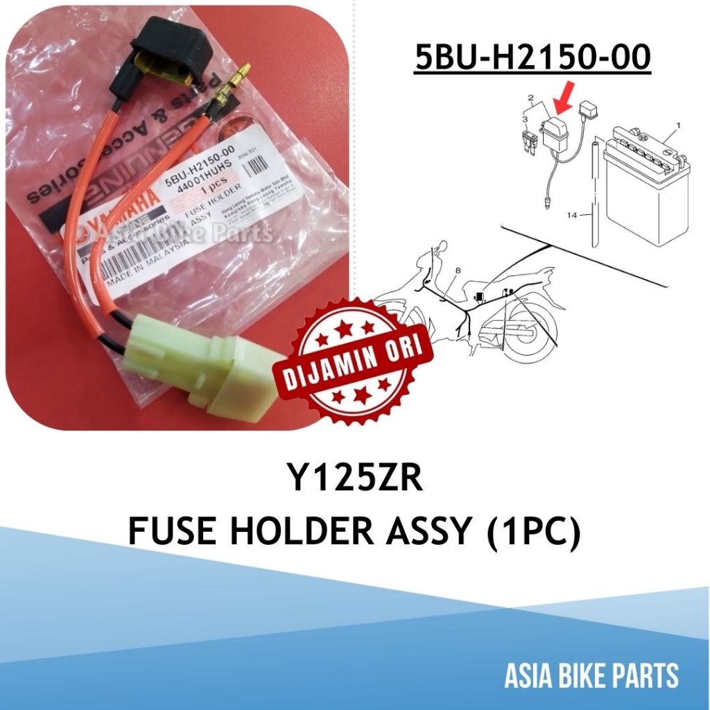 Yamaha Original Y125ZR Fuse Holder Assy / Wayar Fius Battery / Cable ...