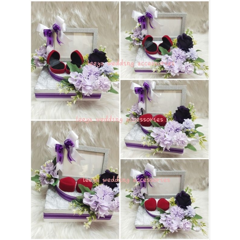 gubahan frame mas kahwin with 2pc bekas cincin -purple | Shopee Malaysia