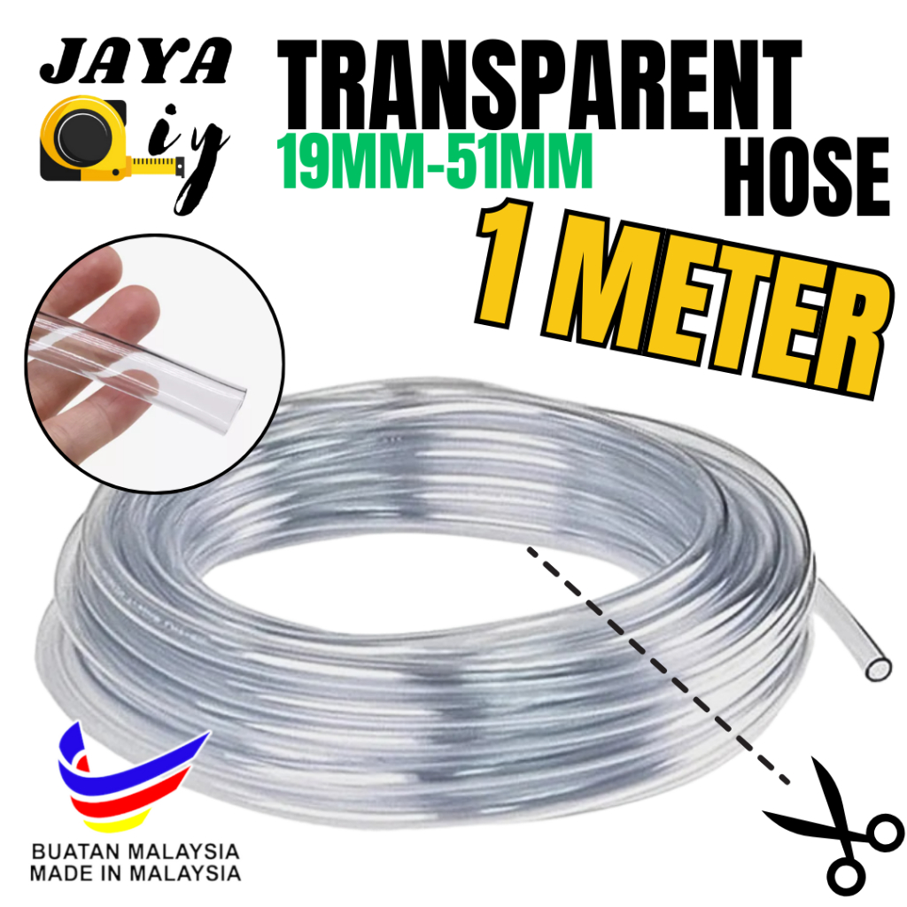 [LOOSE CUT] POTONG 1 METER POTONG PVC Transparent Clear Hose Pipe Air ...