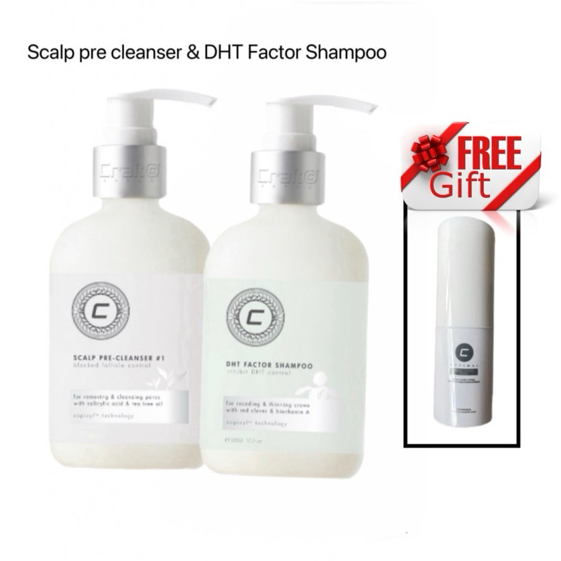 Craft Pre Cleanser 300ml & Craft DHT Factor Shampoo 300ml FREE Craft ...