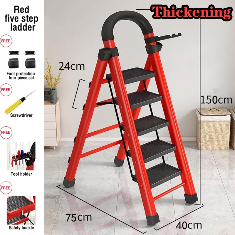 3/4/5/6 Tier Foldable Ladder Household Indoor Multifunctional ...