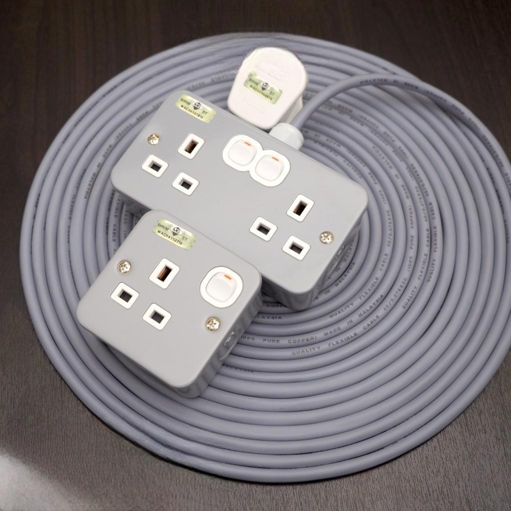 (SIRIM) Metal Clad Socket Extension Heavy Duty Extension Plug Heavy ...