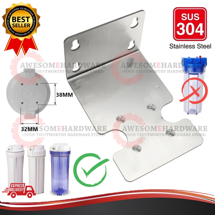 STAINLESS STEEL WALL MOUNT BRACKET HOLDER FOR WATER FILTER RO HOUSING ...