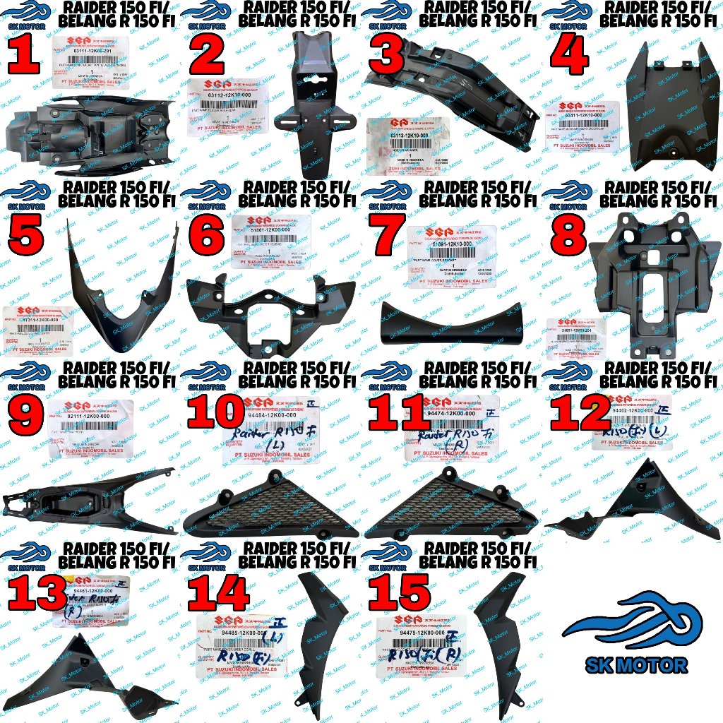 Suzuki RAIDER 150 Fi / BELANG R 150 Fi Original Inner Cover Mudguard ...