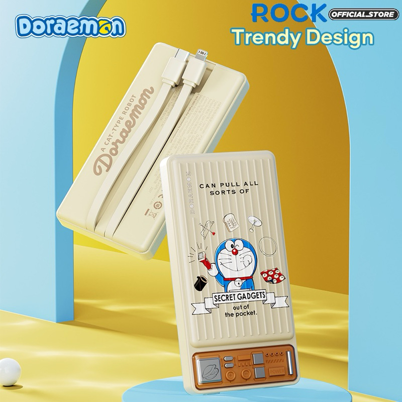 ROCK Doraemon P98 PD Power Bank with Type-C and Lightning Cable 20W ...