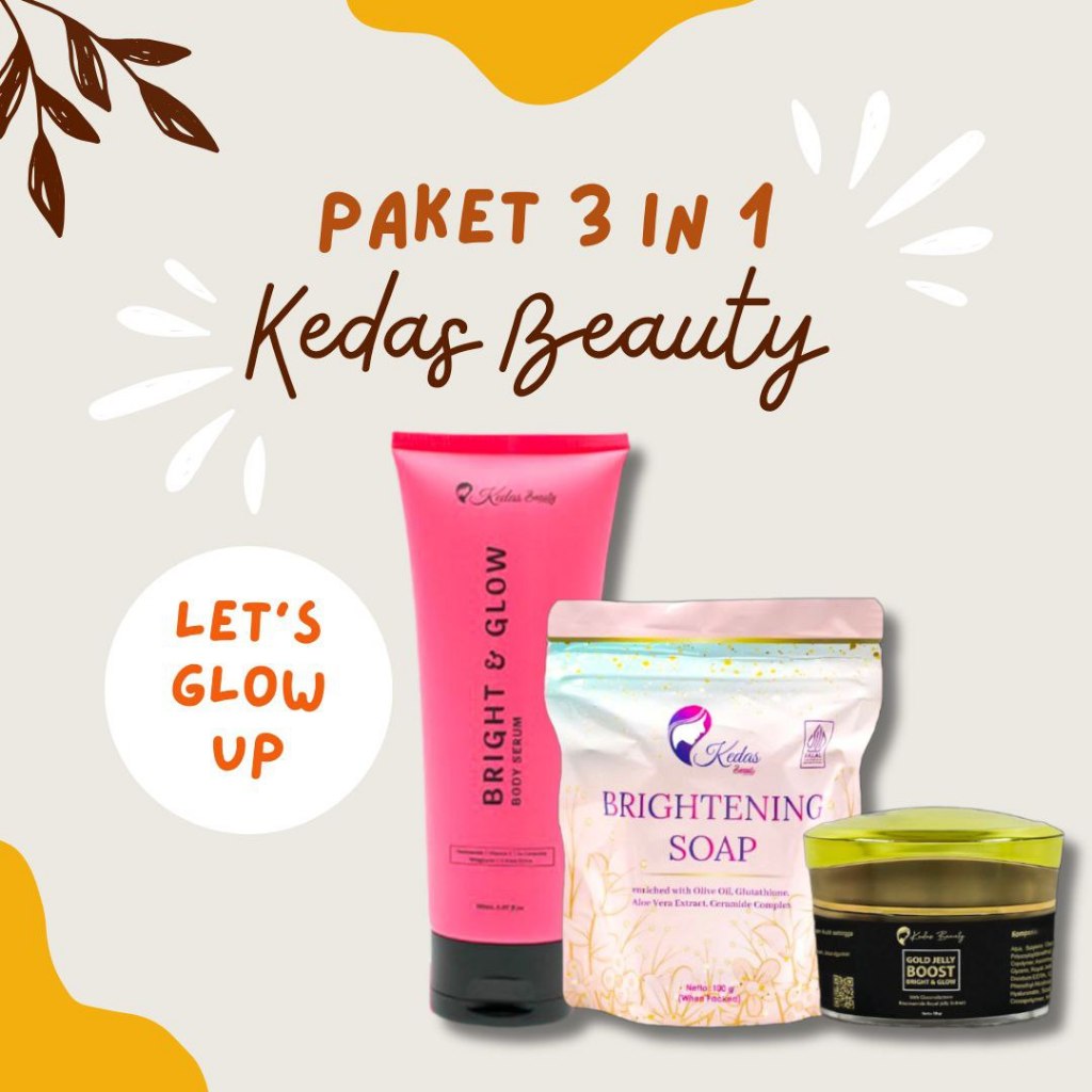 KEDAS BEAUTY SET BRIGHTENING SOAP+ MOIZT KEDAS + GOLD JELY +FACEMIST ...