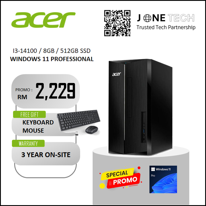 ACER ASPIRE TOWER - SMALL BUSINESS COMMERCIAL - ( Intel Core i3-14100 ...