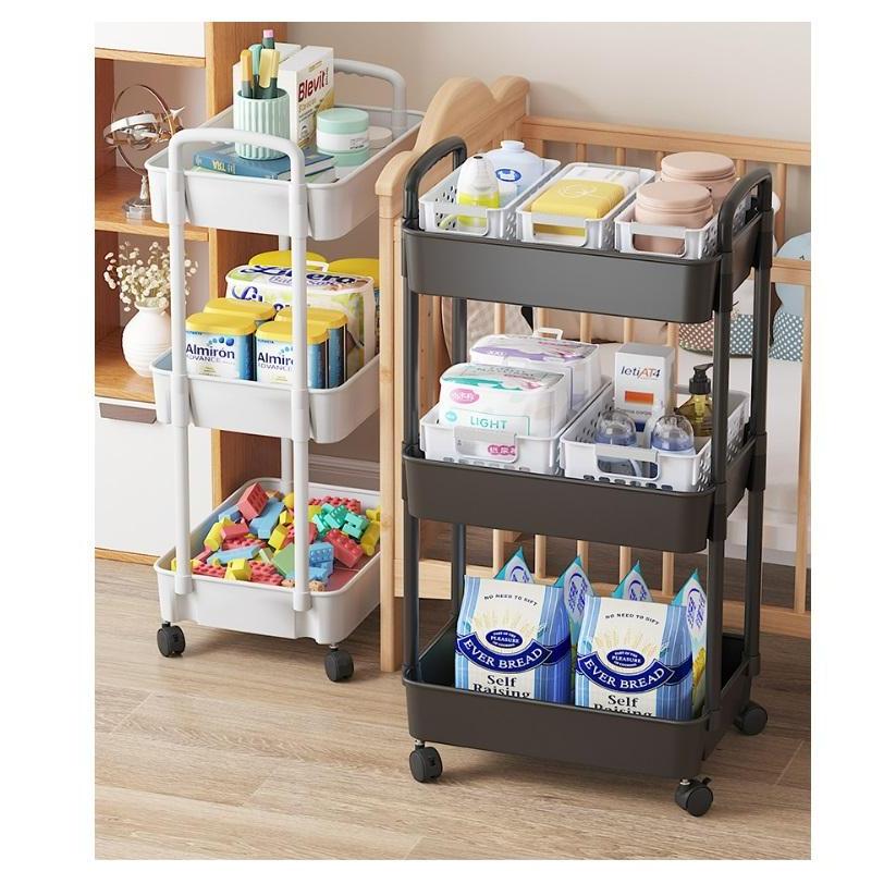 3 Tier / 4 Tier ABS Trolley Rack Mini with Side Handle Asrama Hostel ...