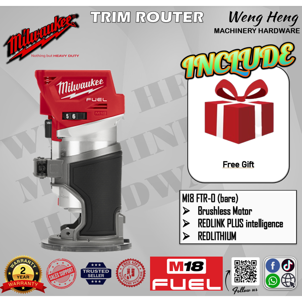 Milwaukee M18 FTR Fuel Trim Router / Brushless Motor / High Performance ...