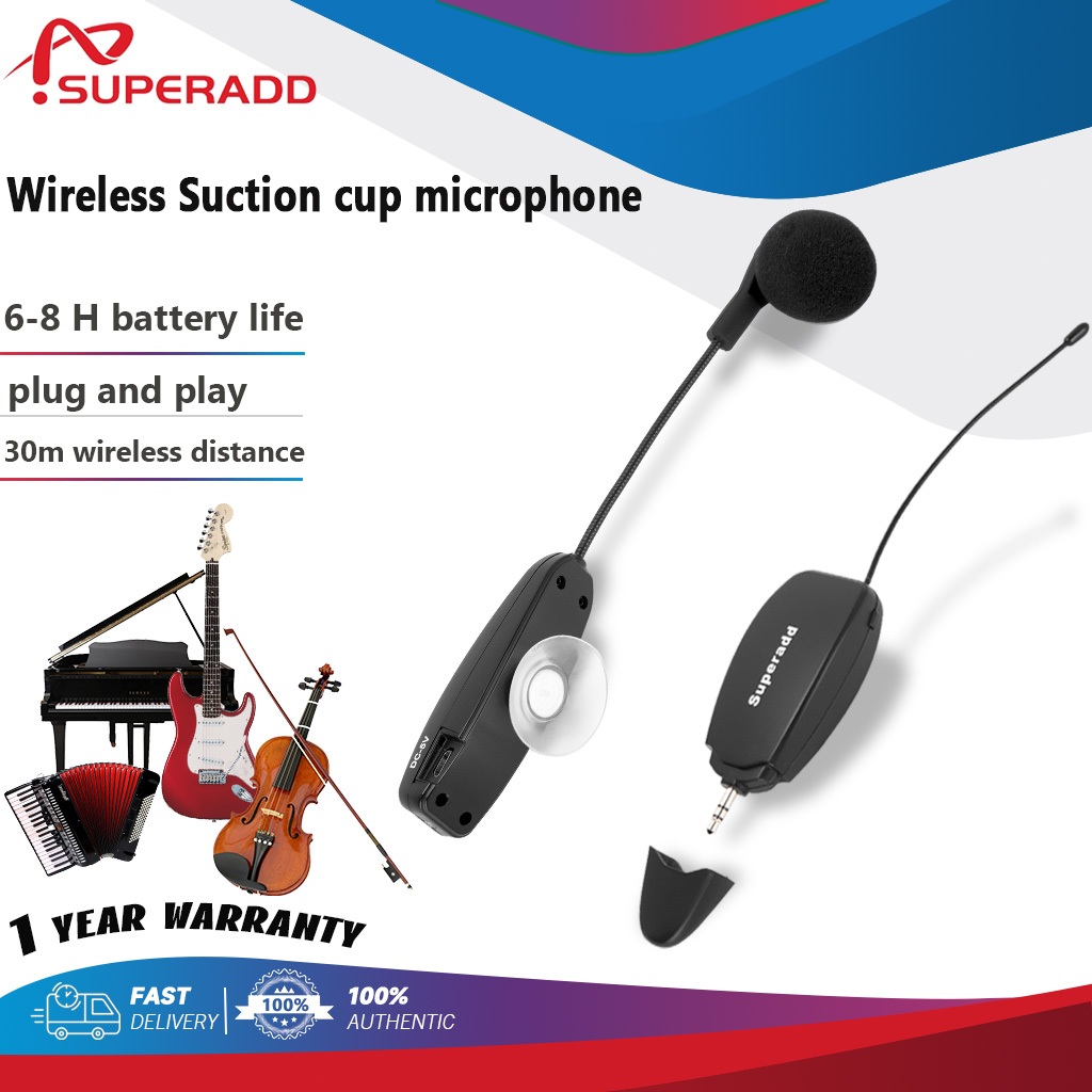 Pickup With Tone Volume Control Suction Cup Wireless Microphone ...