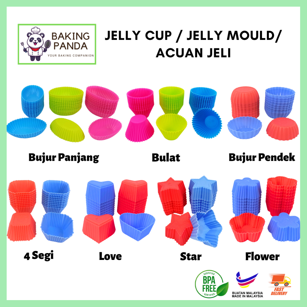 12pcs Jelly Cup /Jelly Mould / Muffin Cup / Pudding Cup / Acuan Jeli ...