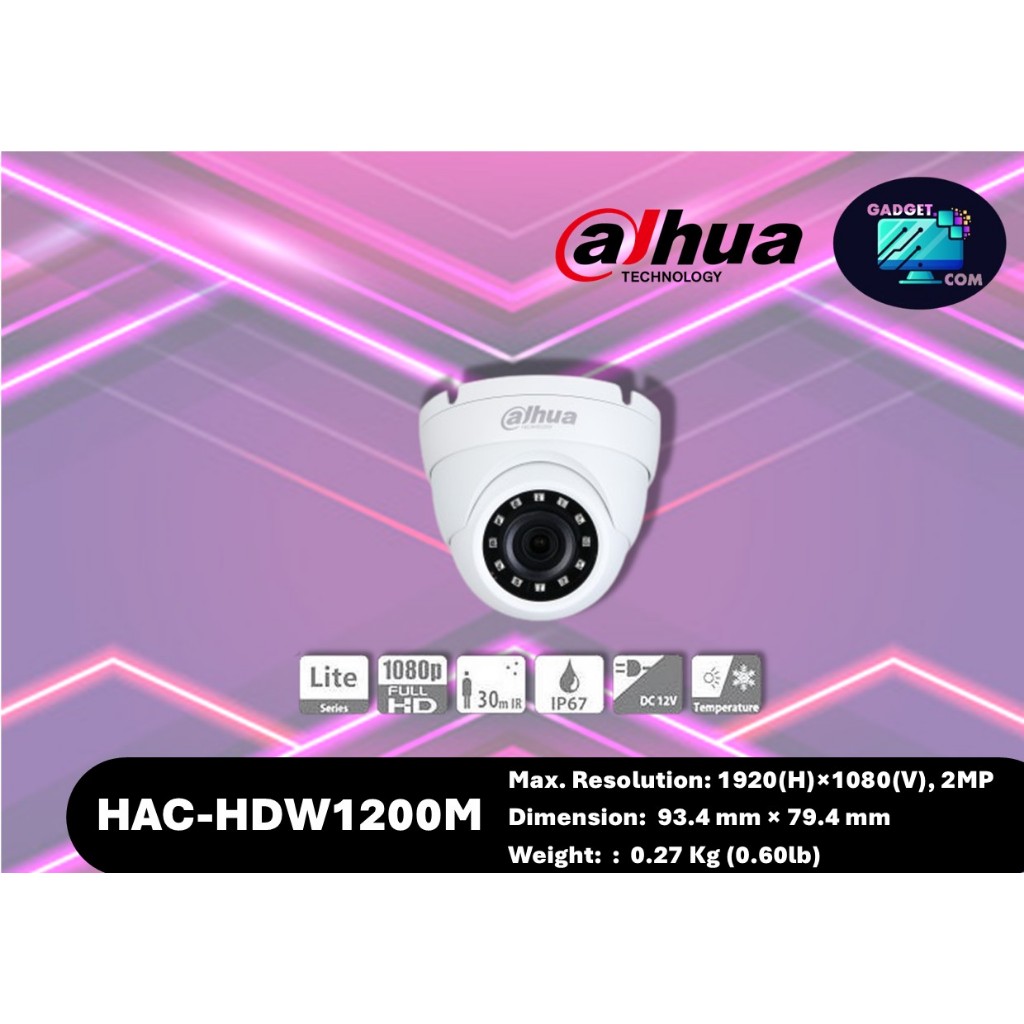 DAHUA DH-HAC-HDW1200M 2MP HDCVI IR Eyeball Camera | Shopee Malaysia