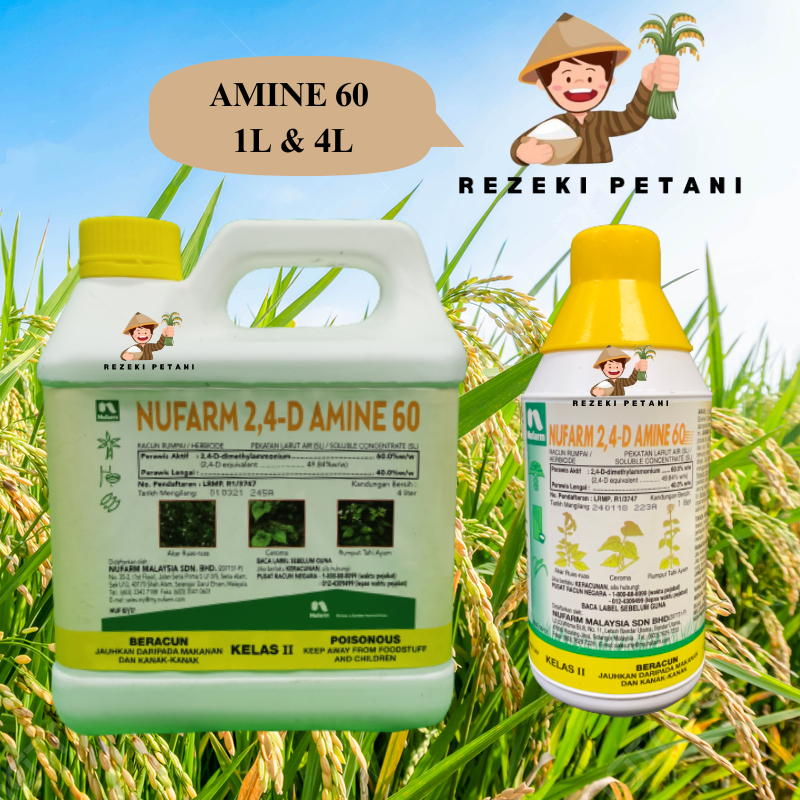 [ORIGINAL] 1L 4L Nufarm Amine 60 /Racun Rumpai Sama Kenso Hextar Amine Rarity Amine tanaman ...