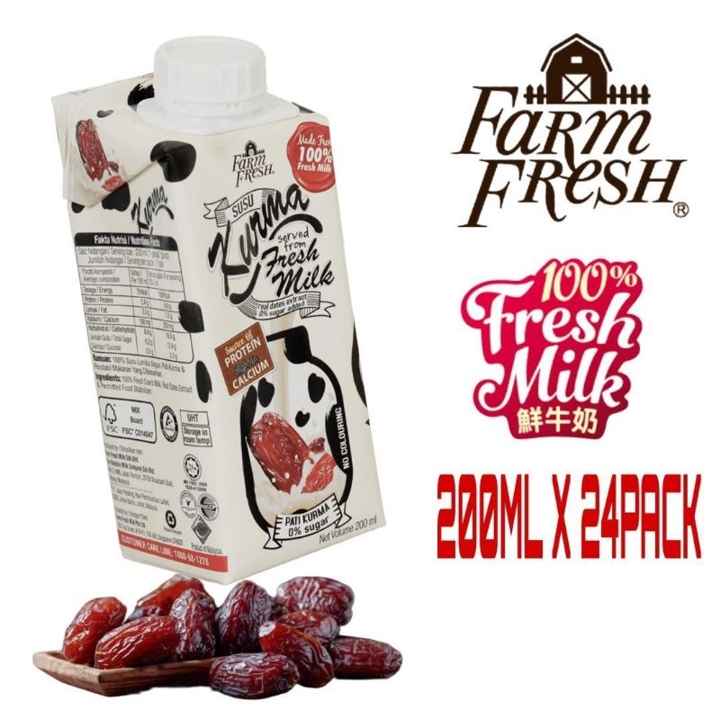 FARM FRESH UHT KURMA MILK (200ML x 24Pack) | Shopee Malaysia