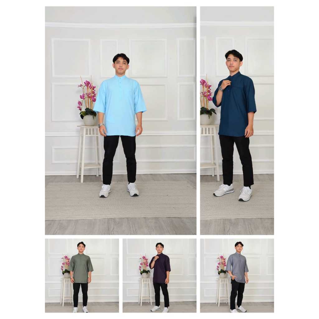 KURTA LELAKI DEWASA TIGA SUKU 10 WARNA CANTIK OLEH HORIYA TEXTILE code ...