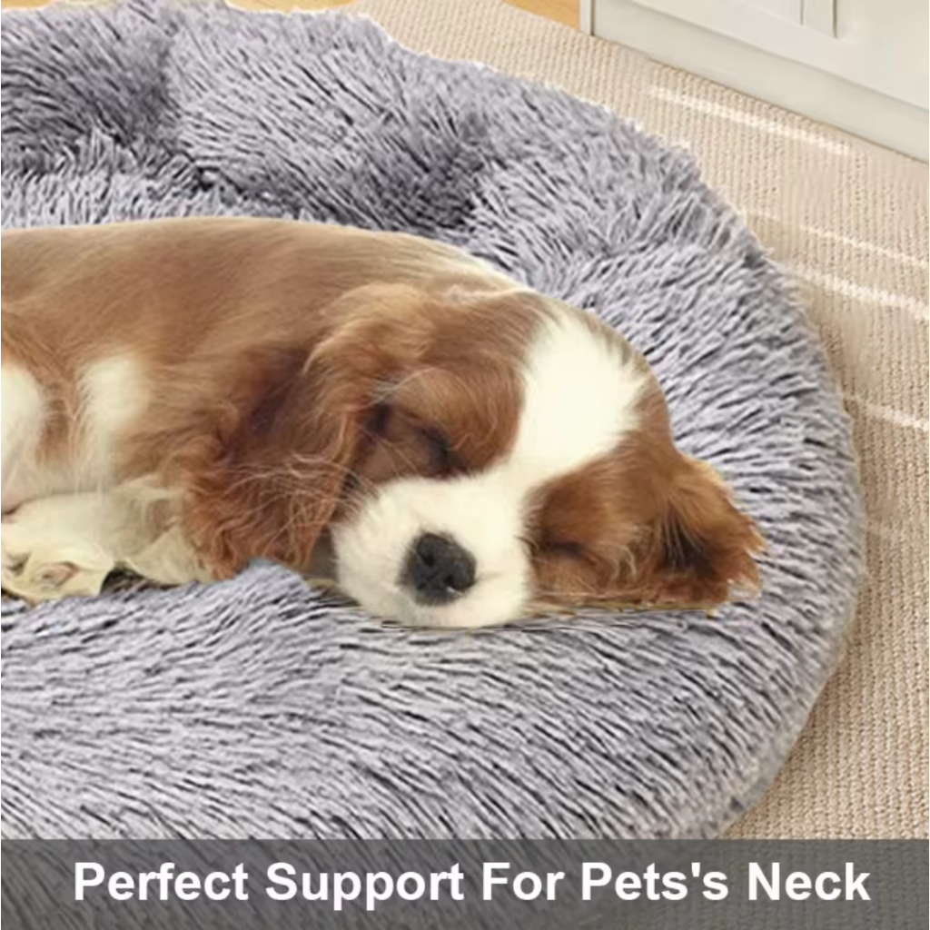 Soft and Comfortable Dog Bed | Calming Bed for Dogs and Cats | Donut ...