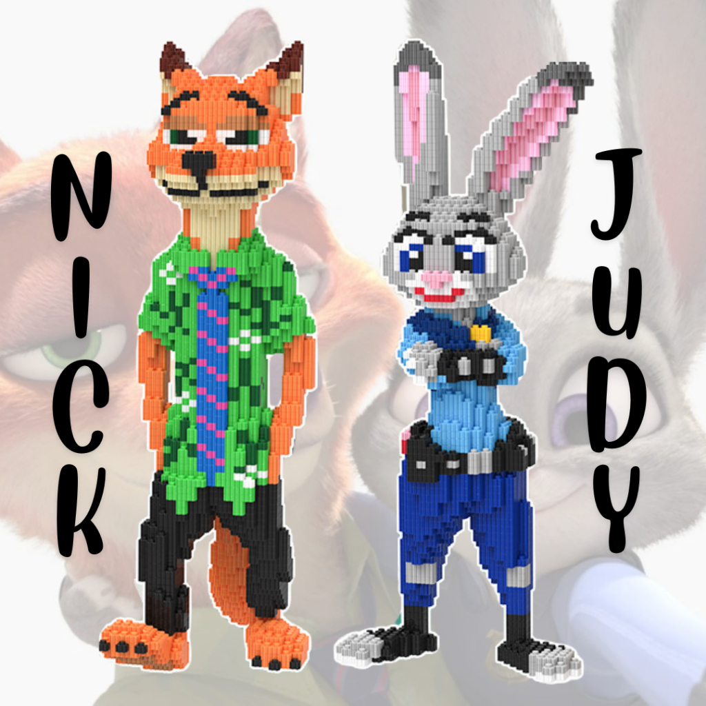 44-68cm Nick Judy Zootopia Building Block [Connection Block] | Shopee ...