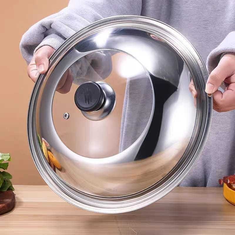 Stainless Steel Wok Cover Lid Extra Thick Pan Cover Glass Wok Cover ...