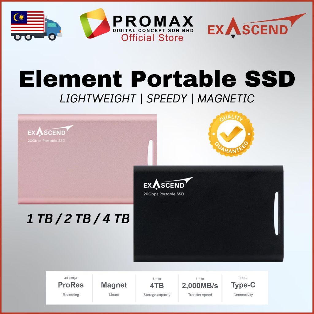 Exascend Element Portable Magnetic SSD with USB 3.2 Type-C interface ...