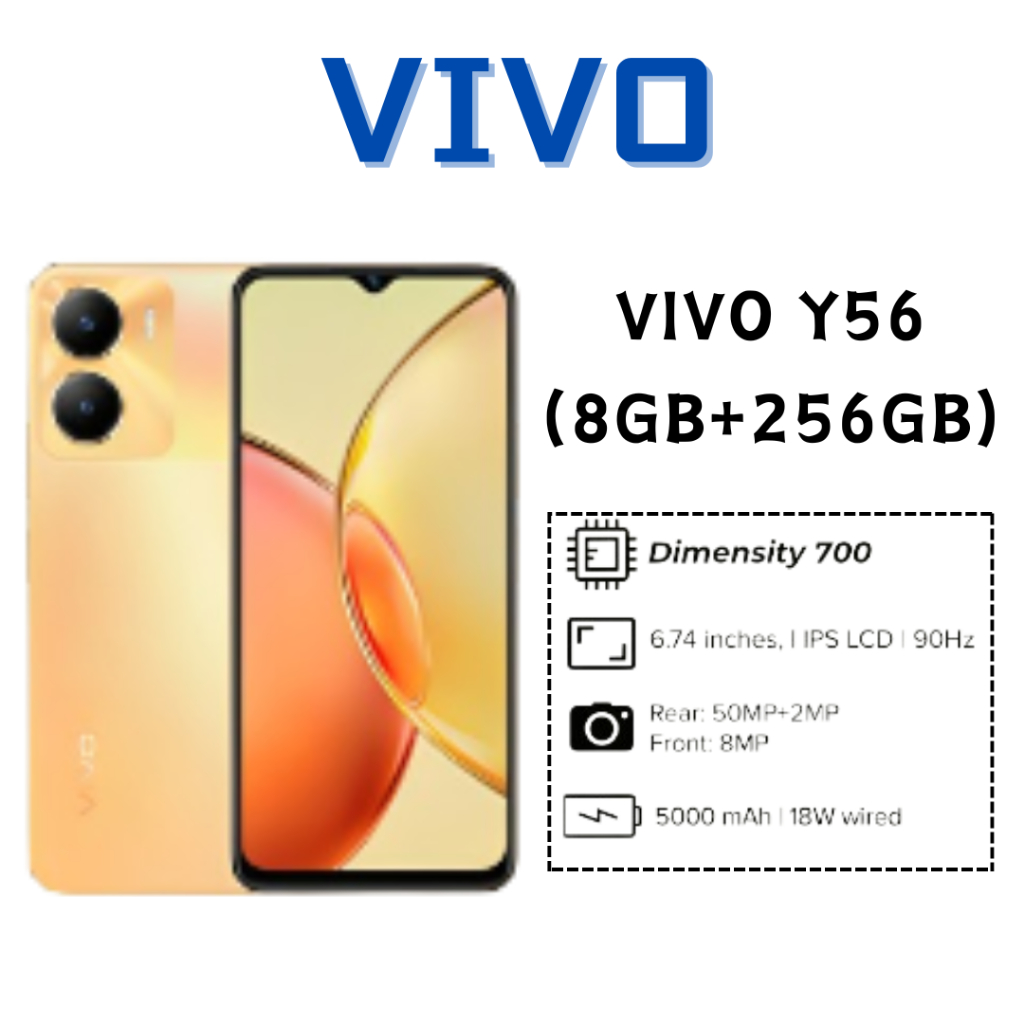 VIVO Y56 5G [8GB RAM 256GB ROM] l 5000mAh Big Battery l Mediatek MT6833 ...