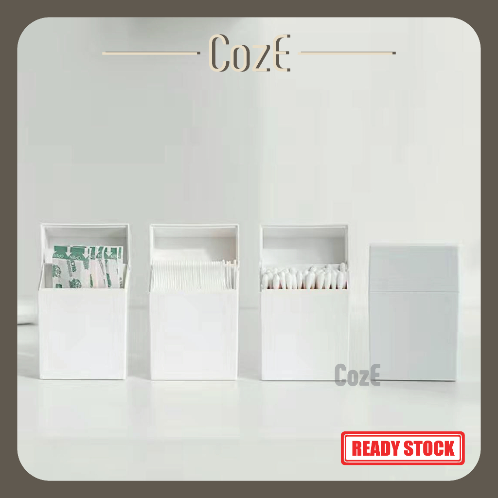 CozE Flip Lid Storage Box Case Plastic Drawer Organizer Small Compact ...