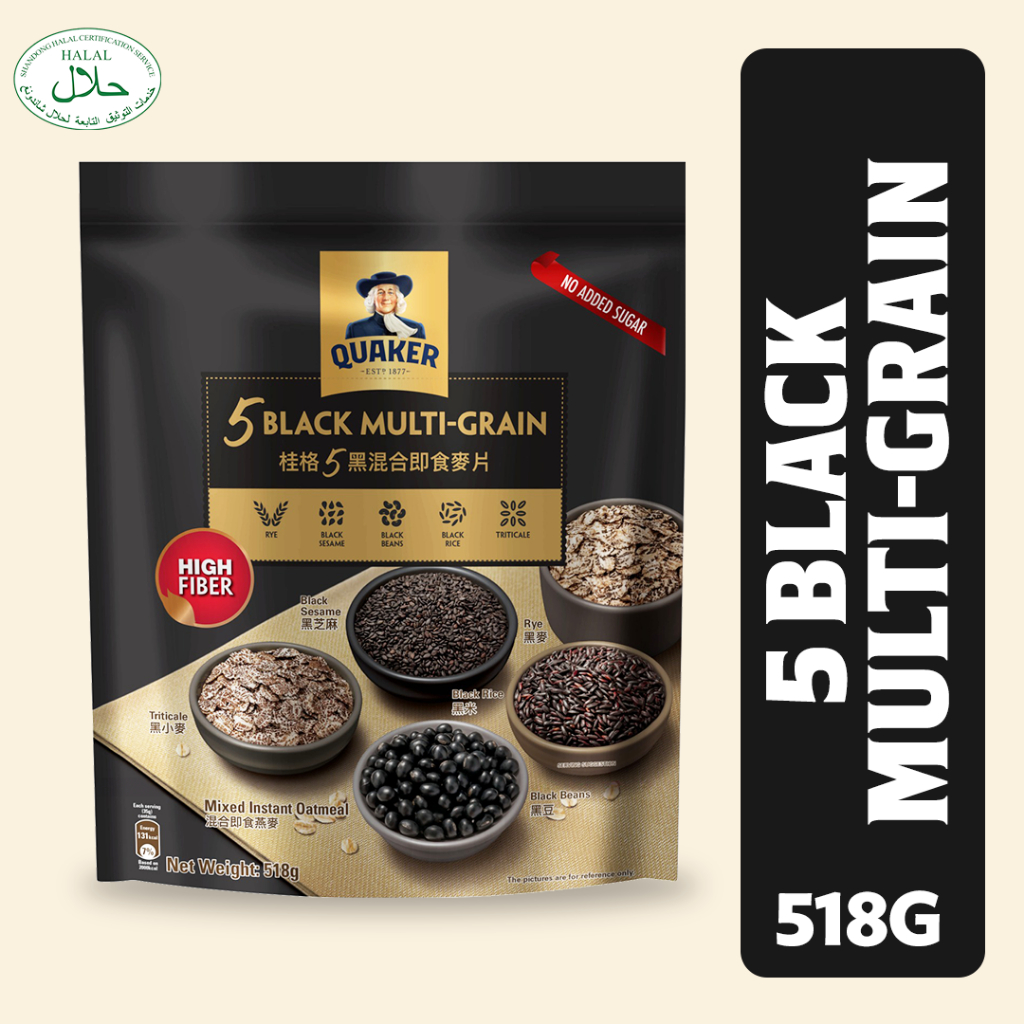 Quaker Oats Five Black Multigrain (518g) 桂格五（5）黑混合即食燕麦片 (518g) | Shopee ...