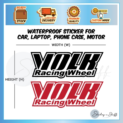 Volk Racing Wheel Sticker Sport Rim Stiker Pantulan Cahaya Waterproof ...