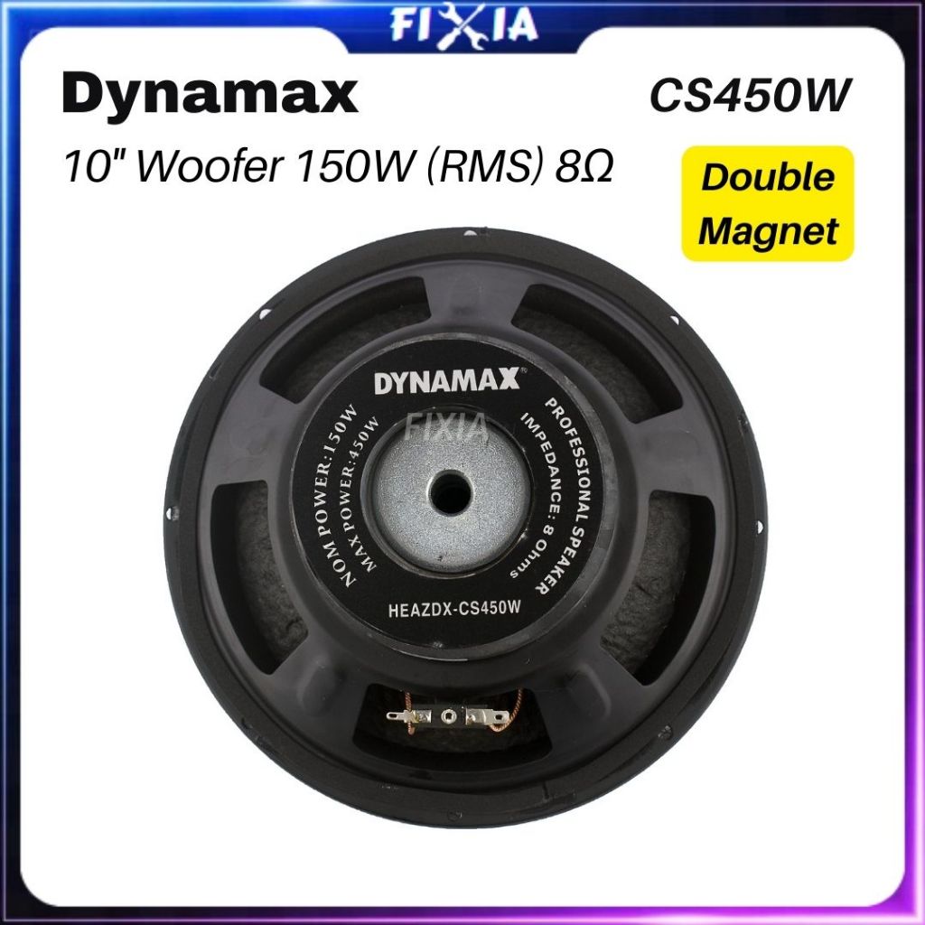 (1pc) Dynamax CS450W 10" 150W 8Ω Double Magnet Woofer Karaoke Speaker Unit 10 Inch 150 Watt 8 ...