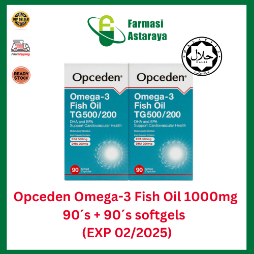 Opceden Omega-3 Fish Oil 90´s + 90´s softgels 1000mg (EXP 02/2025 ...