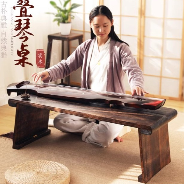 Foldable Paulownia Guqin table and stool Zen resonance low piano table ...