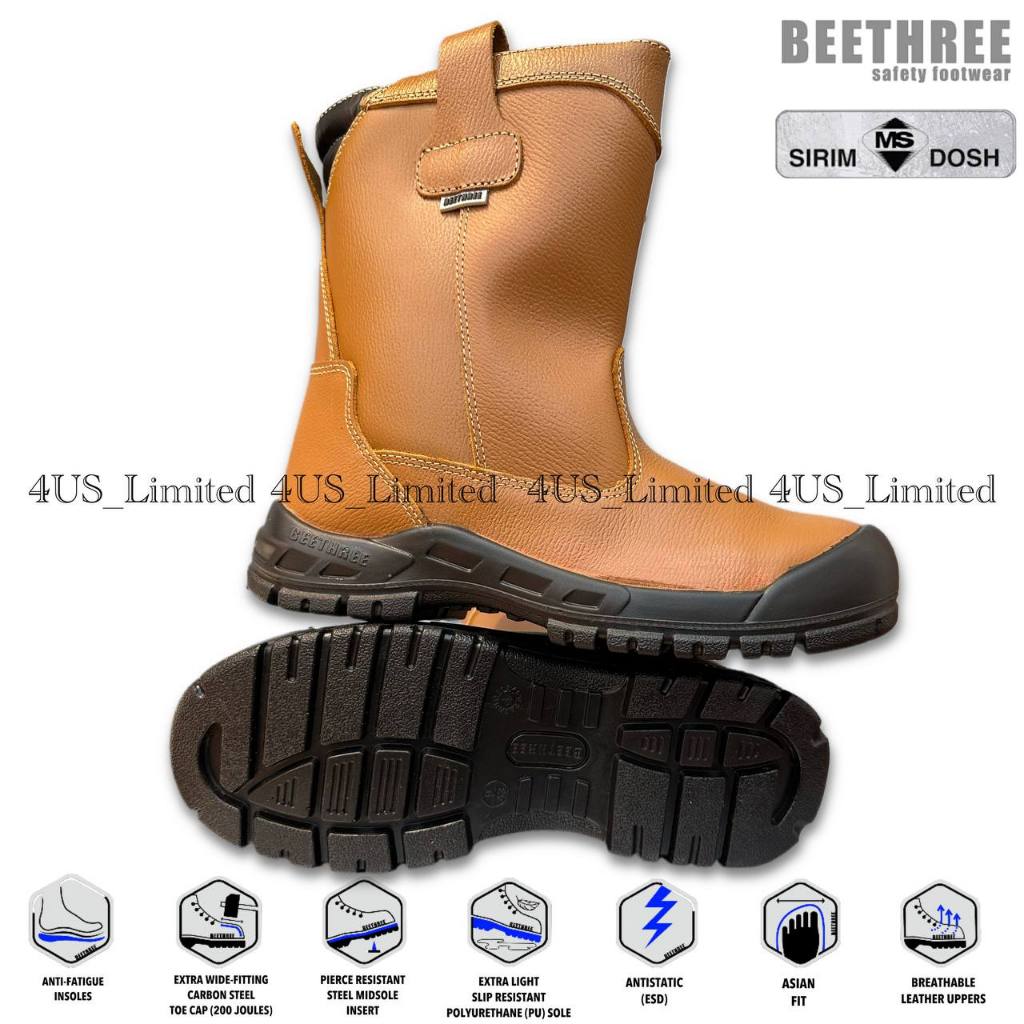 BEETHREE BT-8835 Pull-Up Boot 9.5" High Cut Safety Boots (SIRIM ...