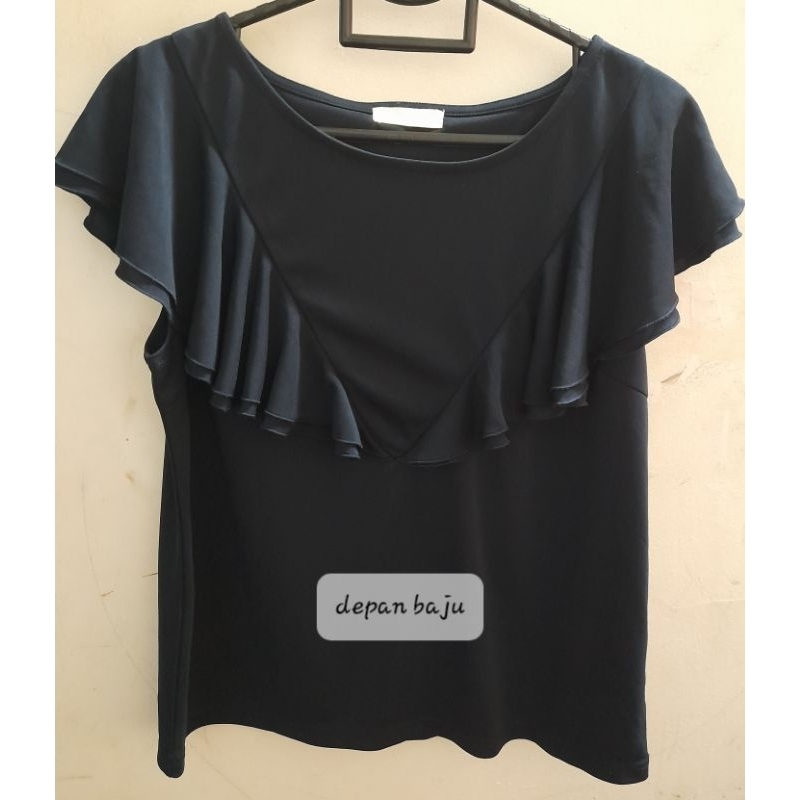 Preloved Blouse (Dark Blue) | Shopee Malaysia