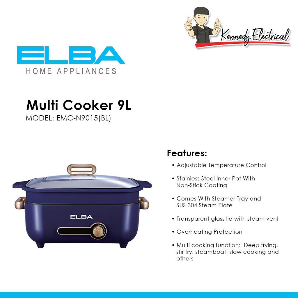 ELBA Multi Cooker 9L EMC-N9015(BL) | Shopee Malaysia